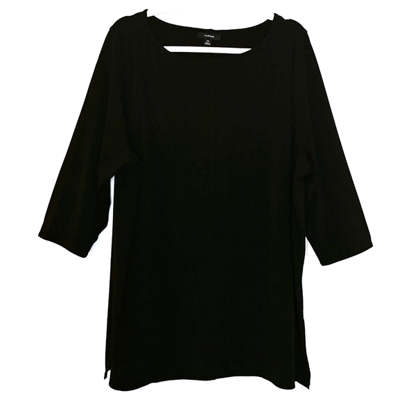 Alfani | Tops | Alfani Stretch Blouse Long Top Black 34 Sleeve Recycled ...